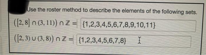 Solved Use the roster method to describe the elements of the | Chegg.com