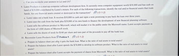 Solved 9. Lanni Products is a start-up computer software | Chegg.com