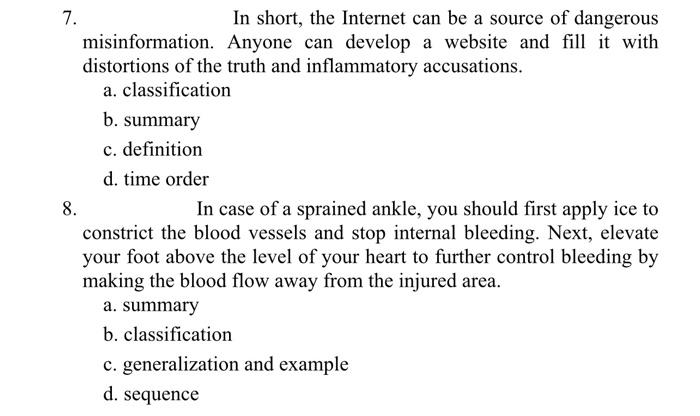 Solved Exercise 6.3 Identifying Paragraph Patterns Each of | Chegg.com