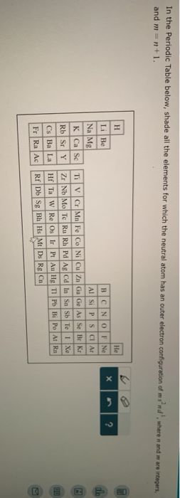 Solved In the Periodic Table below, shade all the elements | Chegg.com