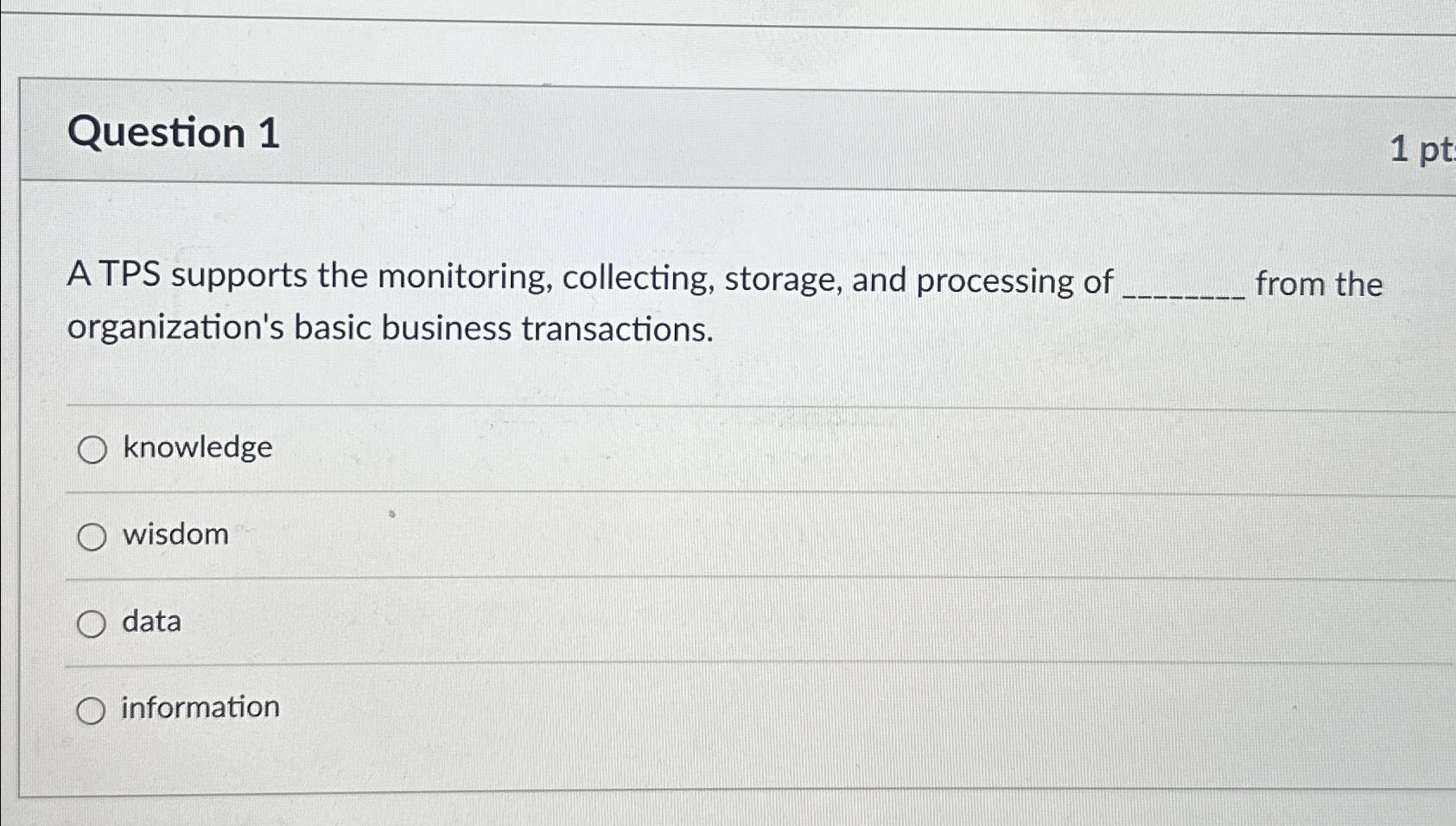 Solved Question 1A TPS supports the monitoring, collecting, | Chegg.com