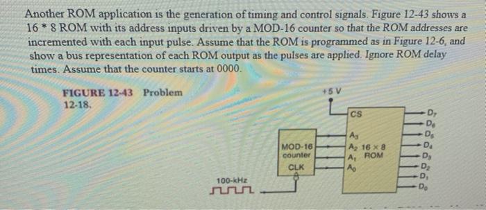 Another ROM application is the generation of timing | Chegg.com