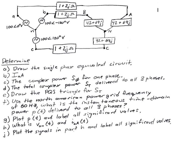 Solved a) Draw the single phase equivalent ciruvit. | Chegg.com