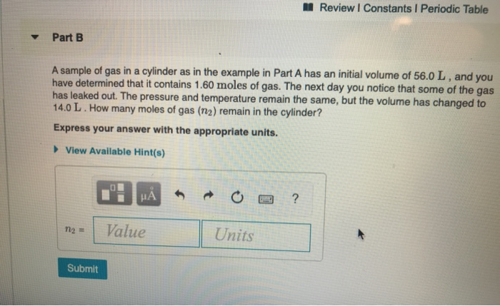 Solved Review | Constants 1 Periodic Table Part B A sample | Chegg.com