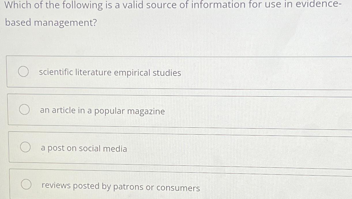 Solved Which of the following is a valid source of | Chegg.com