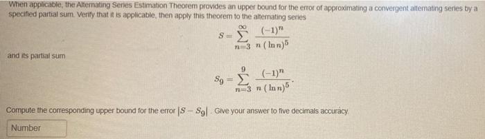 Solved Find the smallest value N for which the Alternating | Chegg.com