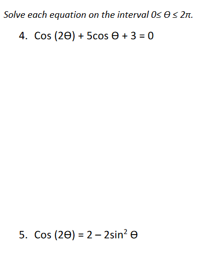 Solved Solve each equation on the interval | Chegg.com