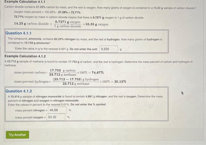 Solved Carbon dioxide contains 27.29% carbon by mass, and | Chegg.com