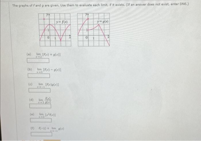 Solved The graphs of fand g are given. Use them to evaluate | Chegg.com
