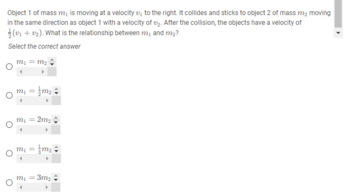 Solved Object 1 of mass m_(1) is moving at a velocity v_(1) | Chegg.com
