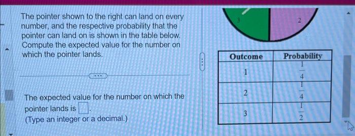 [Solved]: The pointer shown to the right can land on every