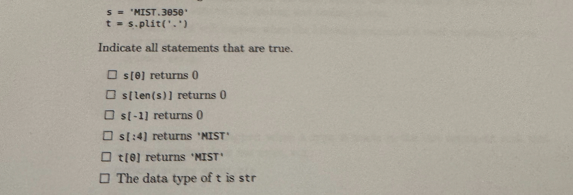 Solved Indicate all statements that are true.s[θ] ﻿returns 0 | Chegg.com