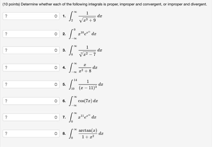Solved (10 points) Determine whether each of the following | Chegg.com