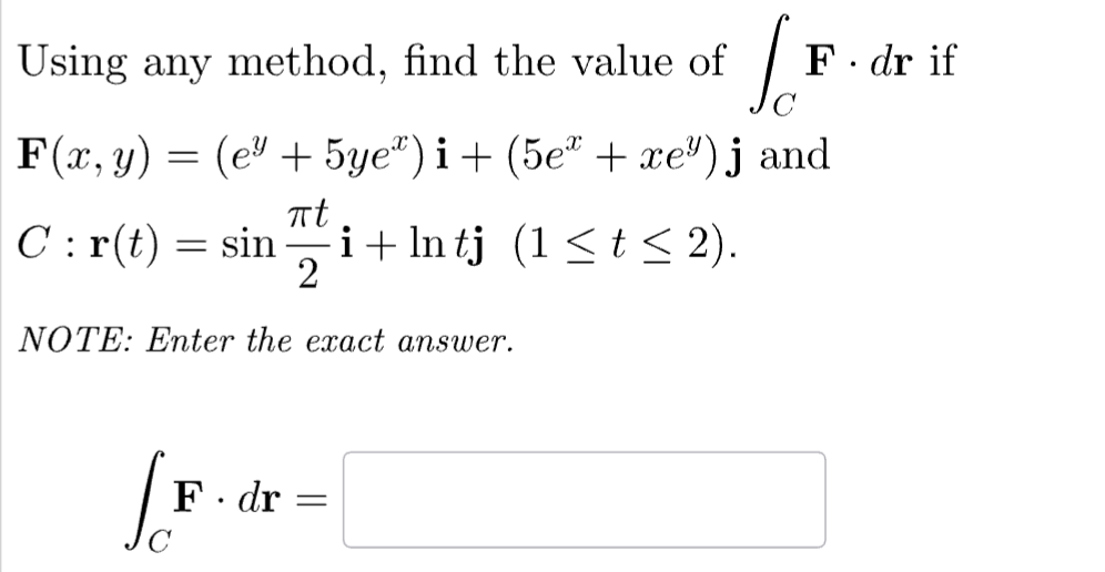 Solved Using any method, find the value of ∫C﻿F*dr | Chegg.com