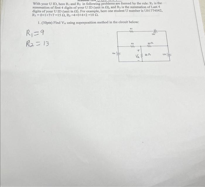 Solved With your UID, here R1 and R2 in following problems | Chegg.com