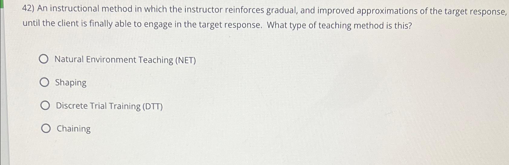 Solved An instructional method in which the instructor | Chegg.com