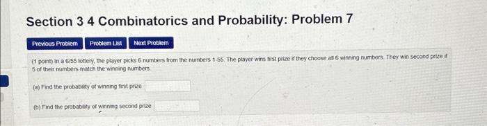 Solved Section 34 Combinatorics and Probability: Problem 7 | Chegg.com
