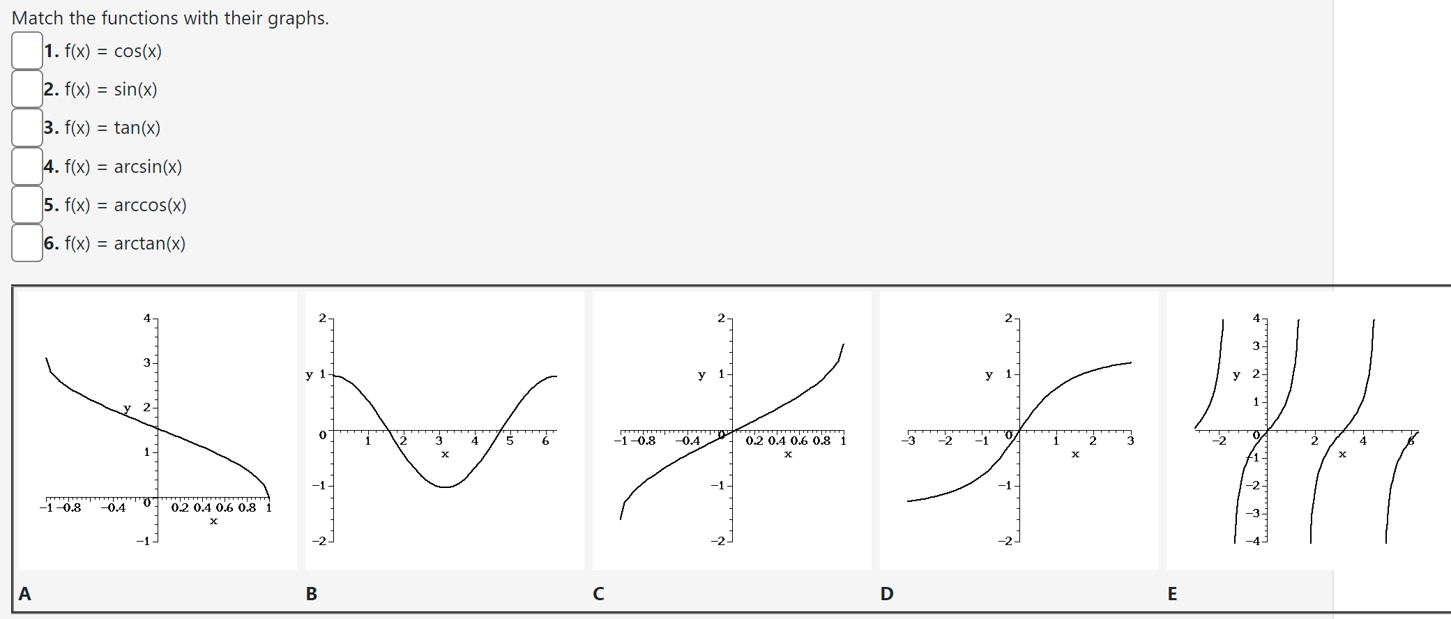 Solved Match the functions with their | Chegg.com