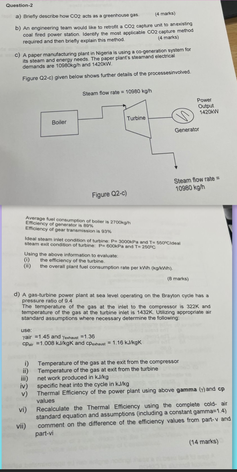 Solved Question-2a) ﻿Briefly describe how CO 2 ﻿acts as a | Chegg.com
