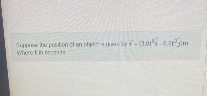 Solved Suppose the position of an object is given by | Chegg.com