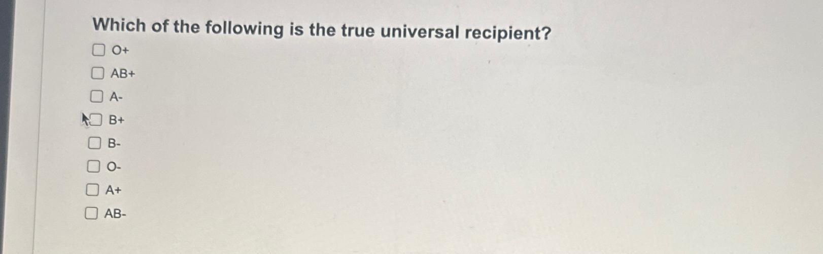 Solved Which of the following is the true universal | Chegg.com