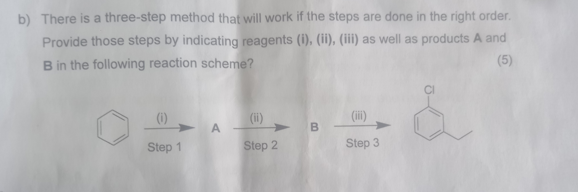 Solved b) ﻿There is a three-step method that will work if | Chegg.com