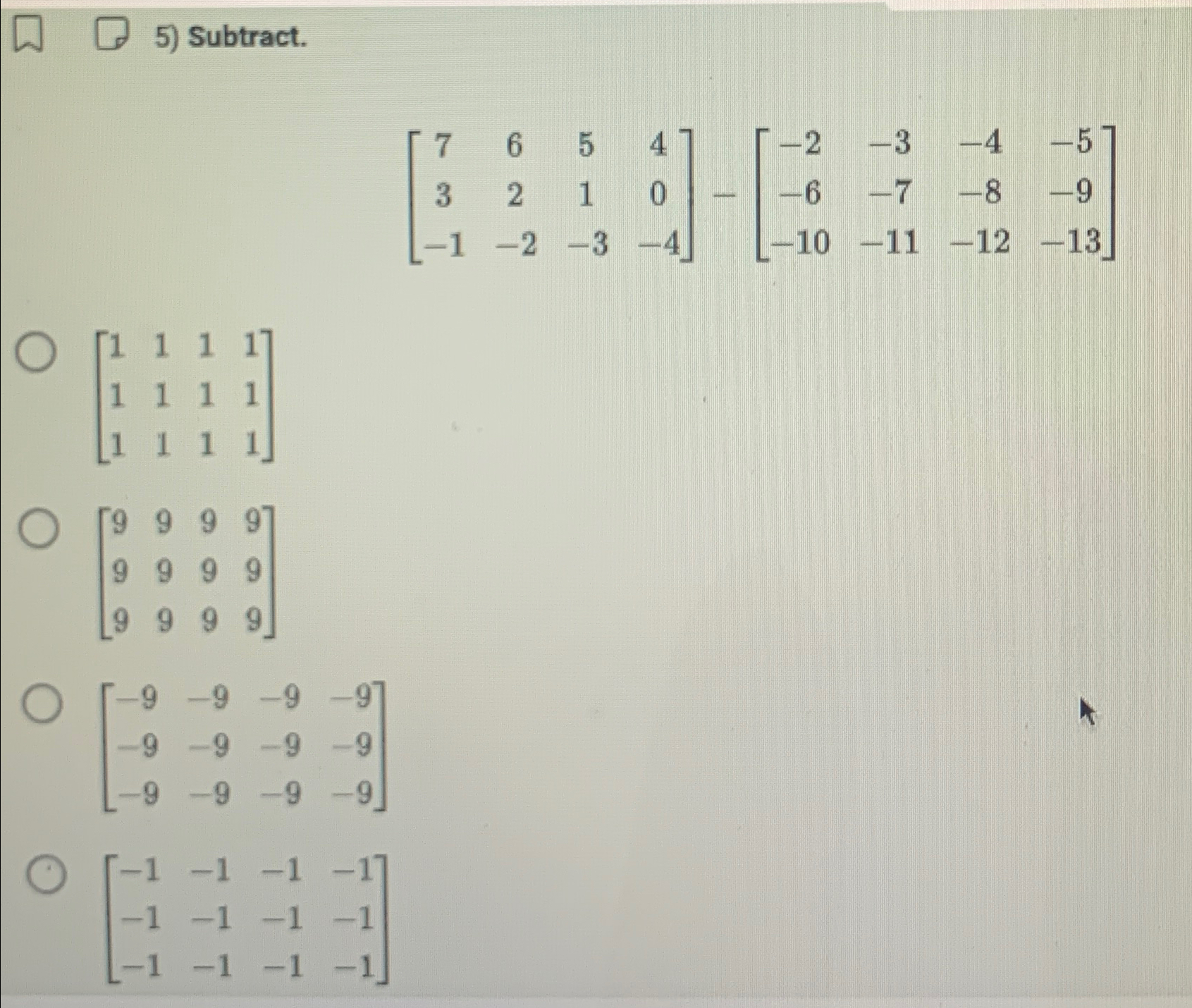 Solved Subtract.[76543210-1-2-3-4]-[-2-3-4-5-6-7-8-9-10-11-1 | Chegg.com