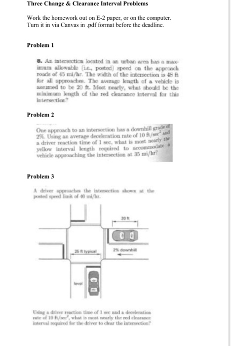 Solved Three Change & Clearance Interval Problems Work the | Chegg.com