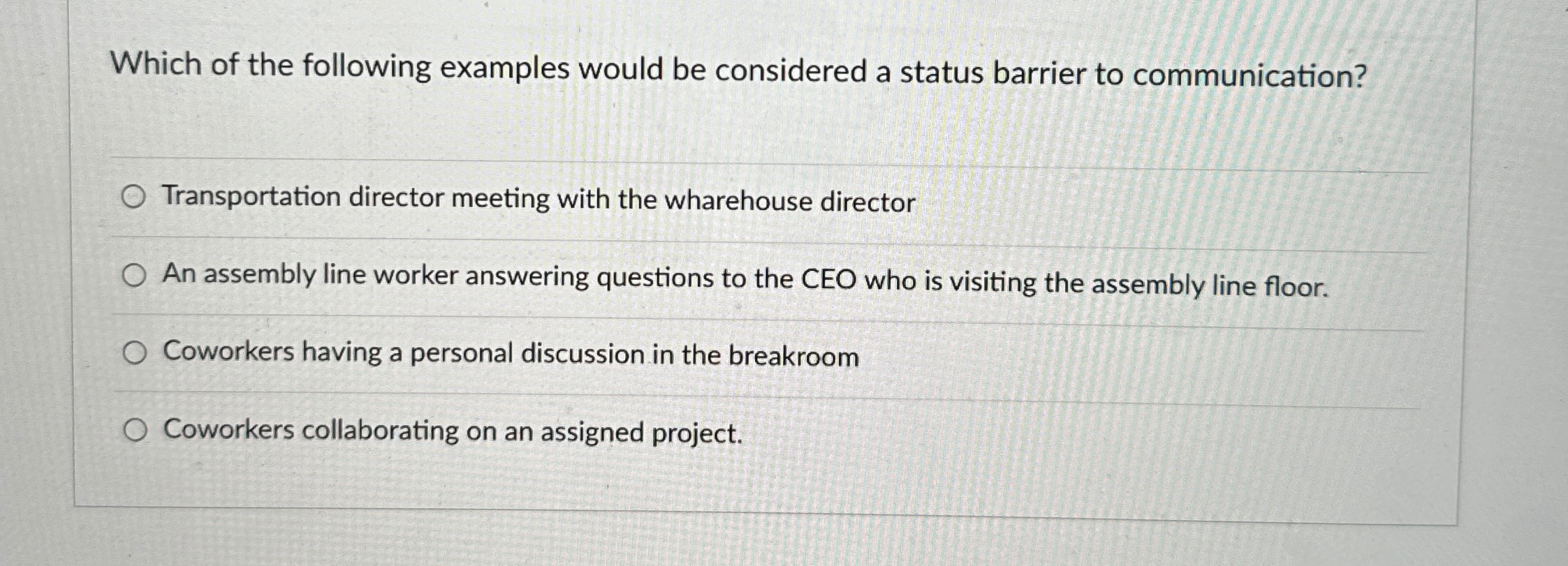 Solved Which of the following examples would be considered a | Chegg.com