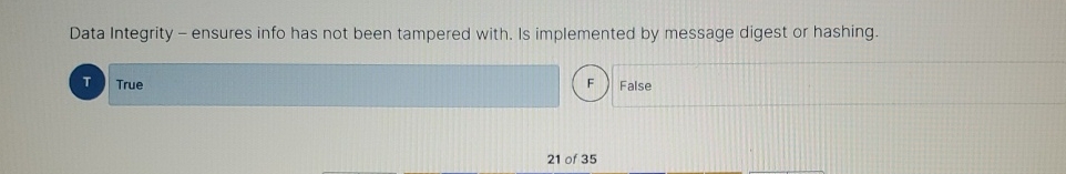 Solved Data Integrity - ﻿ensures info has not been tampered | Chegg.com
