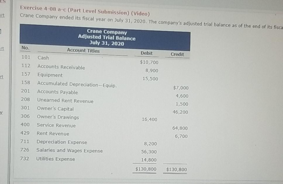 Solved Exercise 4-08 a-c (Part Level Submission) (Video) | Chegg.com
