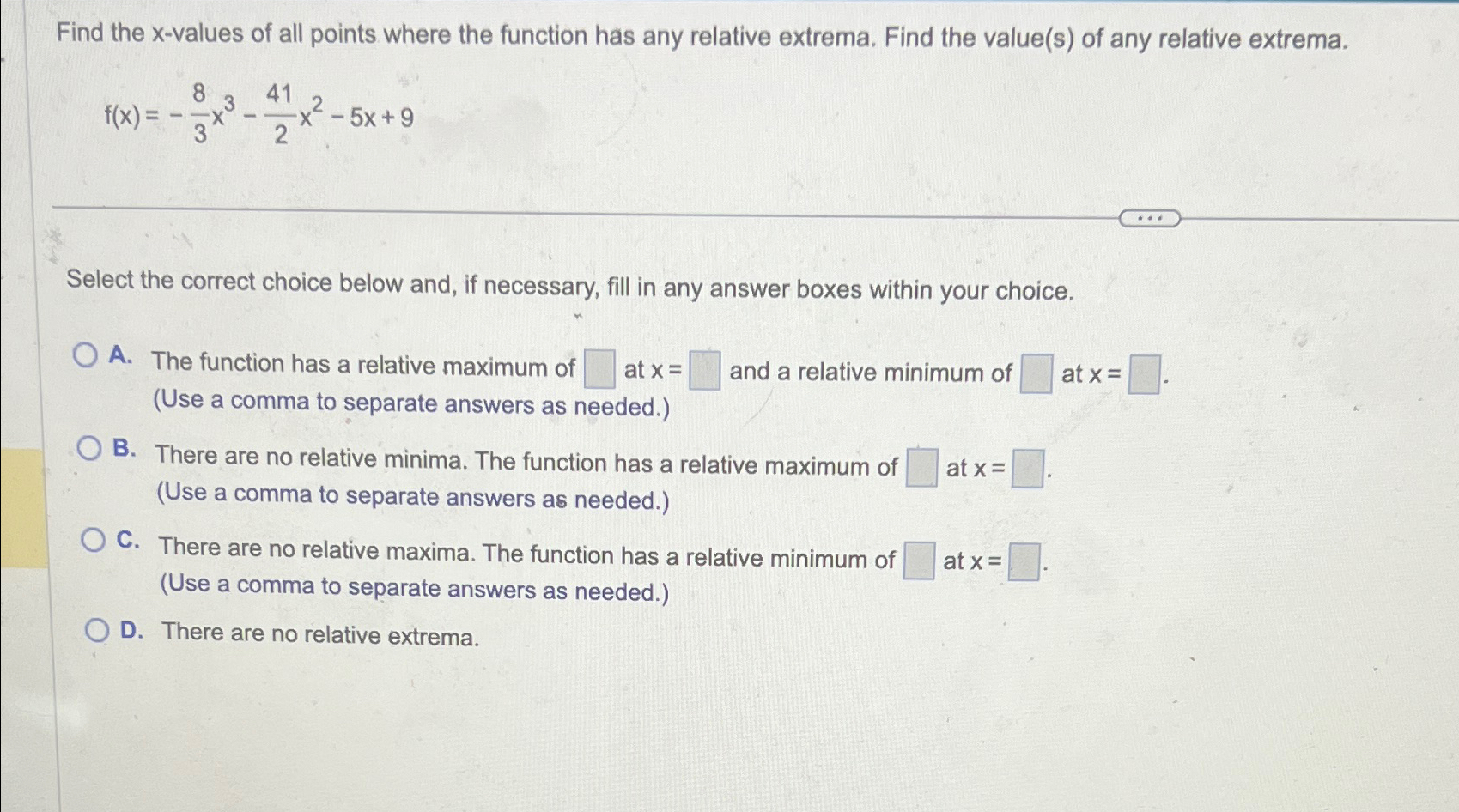 Solved Find the x-values of all points where the function | Chegg.com