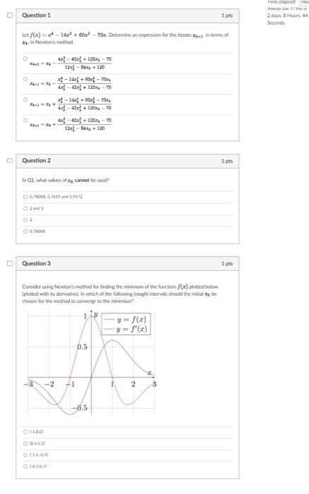 Solved Second Question 3Let f(x)=x4−14x3+60x2−70x. Determine | Chegg.com