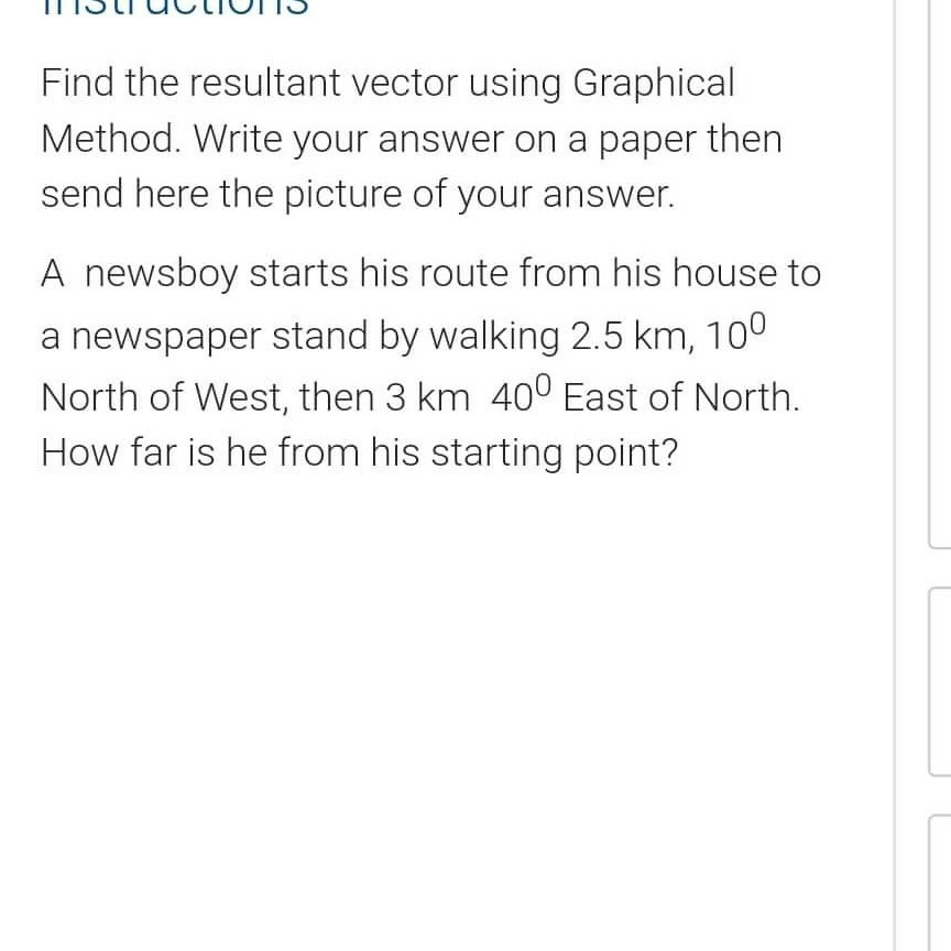 Solved Find the resultant vector using Graphical Method. | Chegg.com