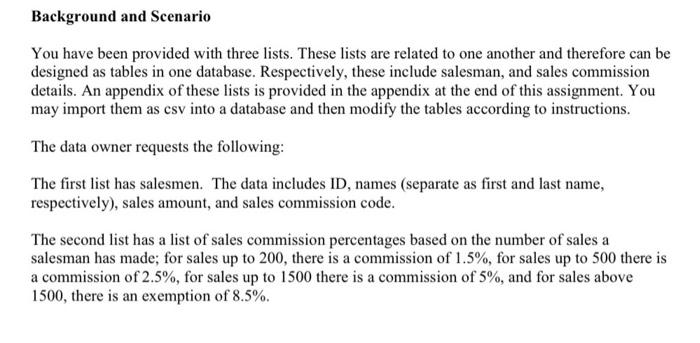 Solved Background and Scenario You have been provided with | Chegg.com