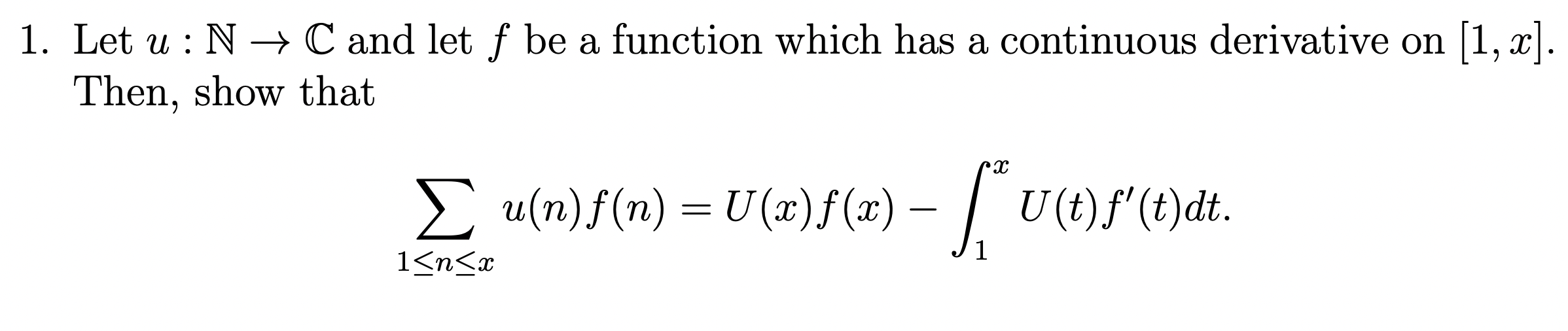 Solved Let u:N→C ﻿and let f ﻿be a function which has a | Chegg.com