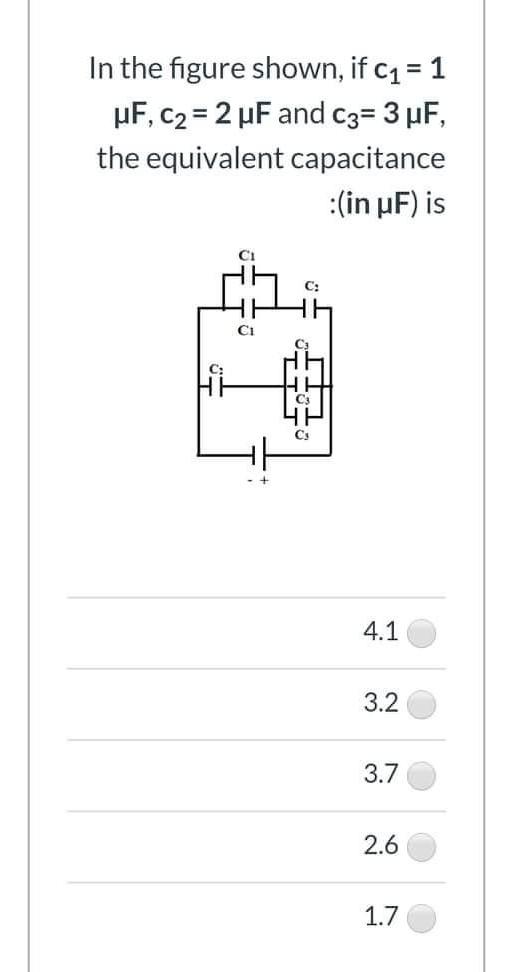 Solved In the figure shown, if C1 = 1 UF, C2 = 2 uF and C3= | Chegg.com