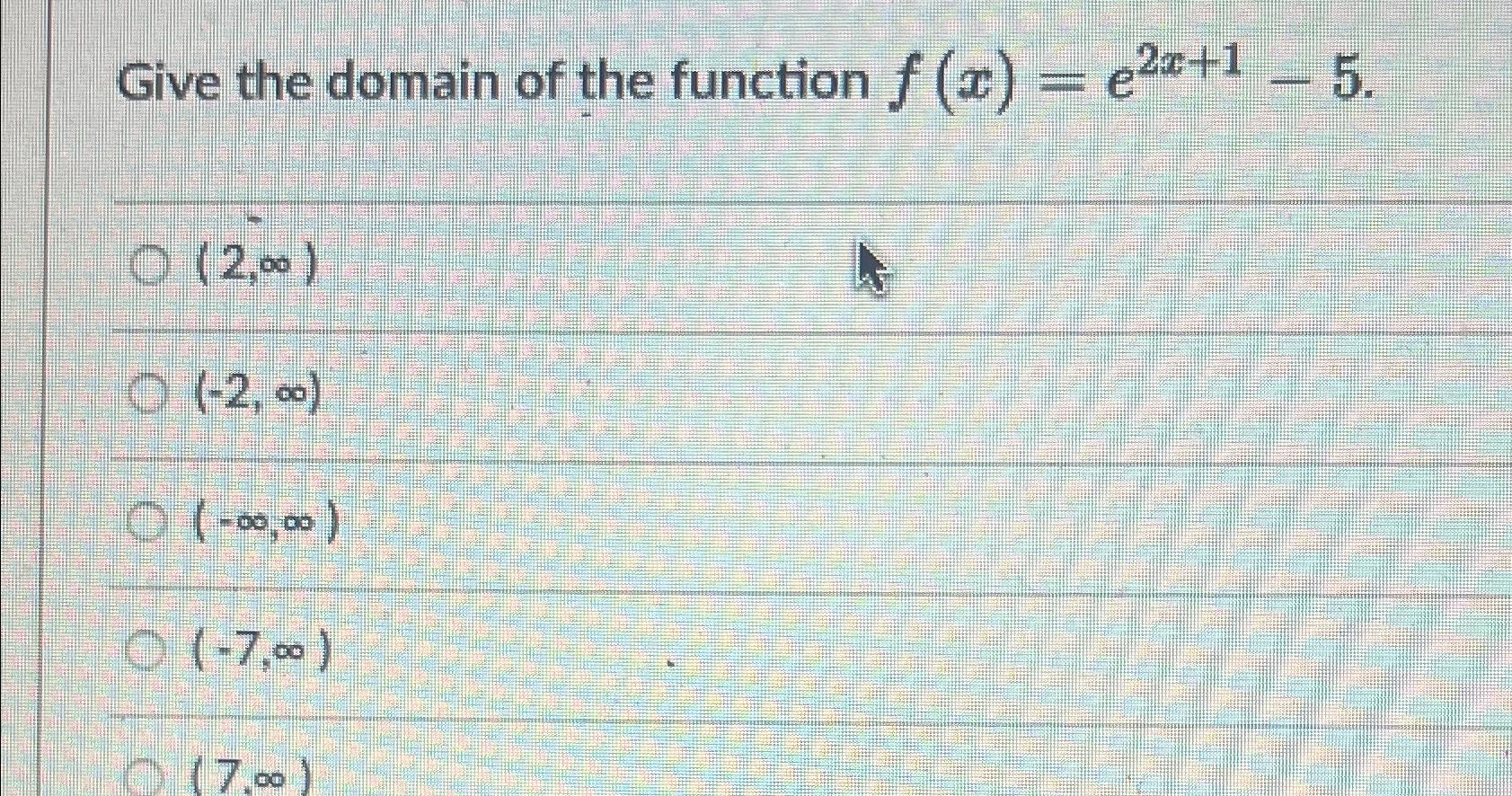 Solved Give the domain of the function | Chegg.com