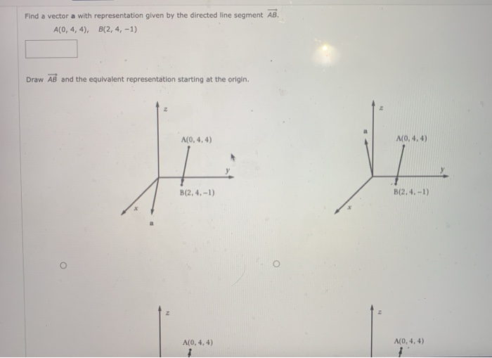 Solved Find a vector a with representation given by the | Chegg.com