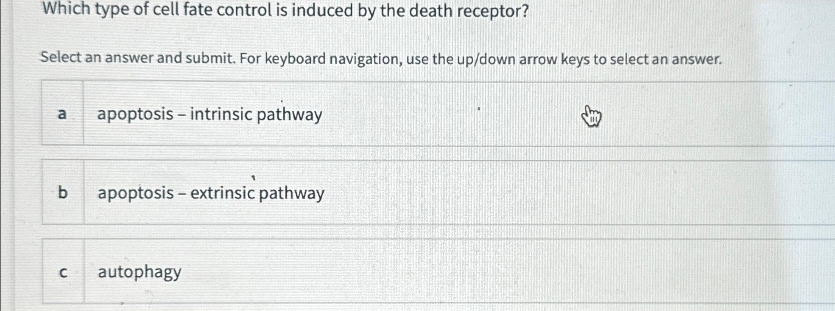 Solved Which type of cell fate control is induced by the | Chegg.com