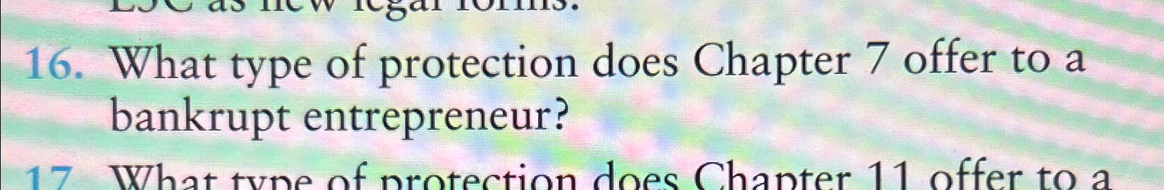 Solved What type of protection does Chapter 7 ﻿offer to a | Chegg.com