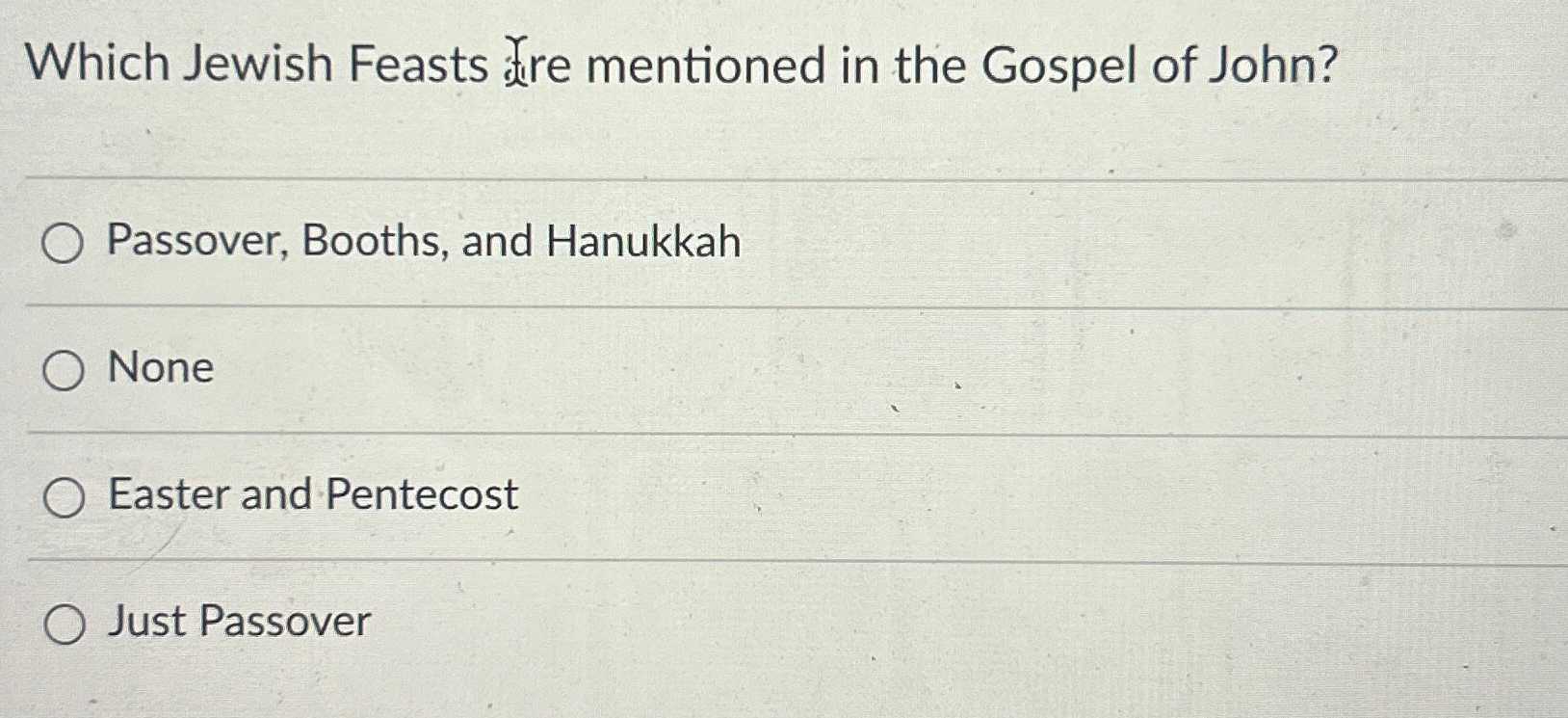 Which Jewish Feasts ire mentioned in the Gospel of | Chegg.com