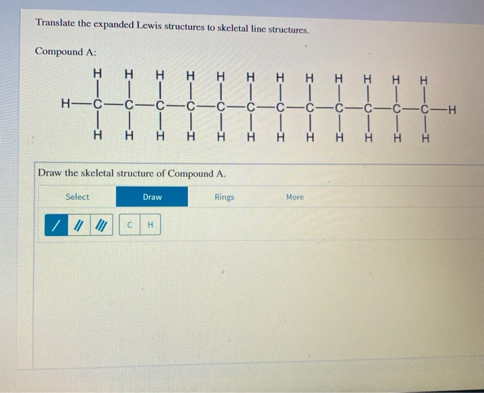 Solved Translate the expanded Lewis structures to skeletal | Chegg.com