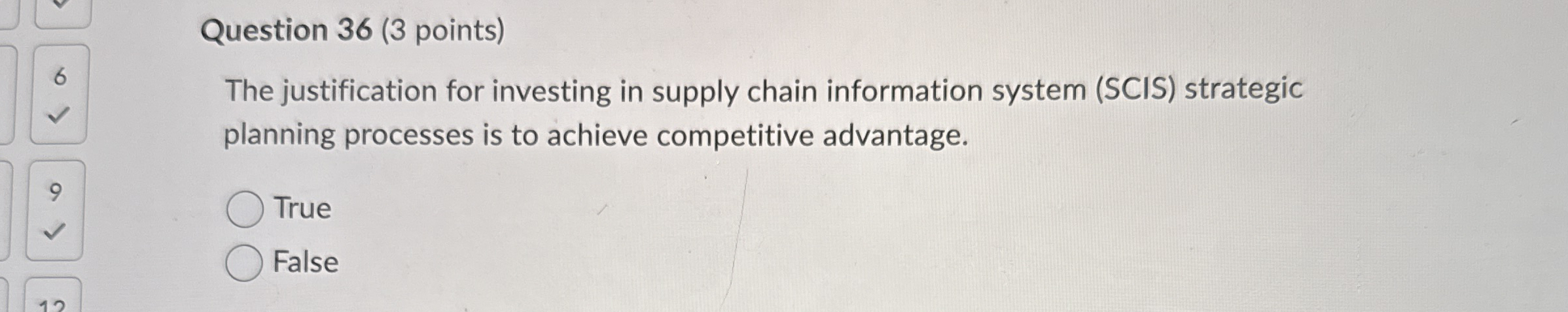 Solved Question 36 (3 ﻿points)The justification for | Chegg.com