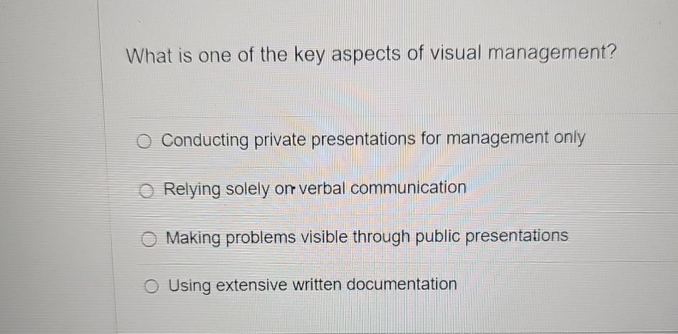 Solved What is one of the key aspects of visual | Chegg.com