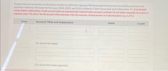 Solved Assume that on December 31, 2024, Kimberly-Clark | Chegg.com