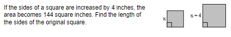 Solved If the sides of a square are increased by 4 ﻿inches, | Chegg.com