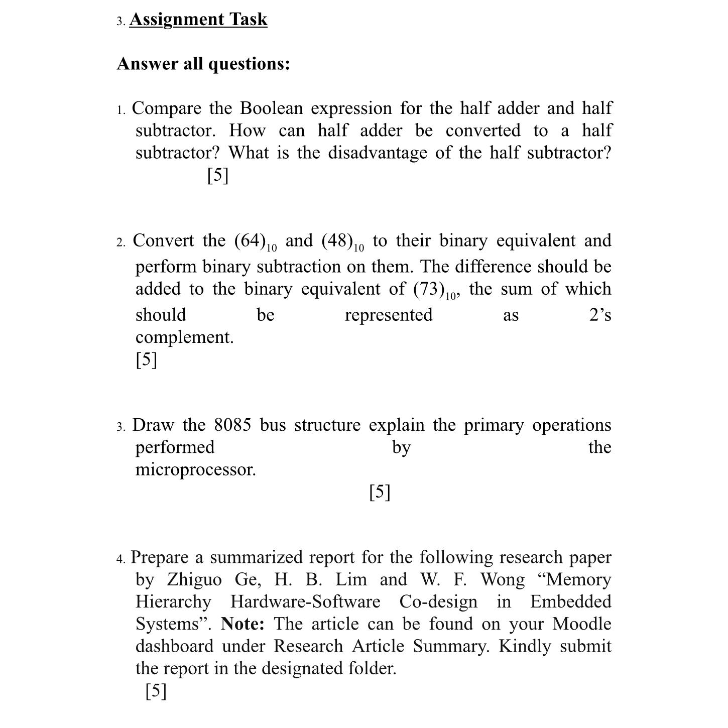Solved Assignment TaskAnswer all questions:Compare the | Chegg.com