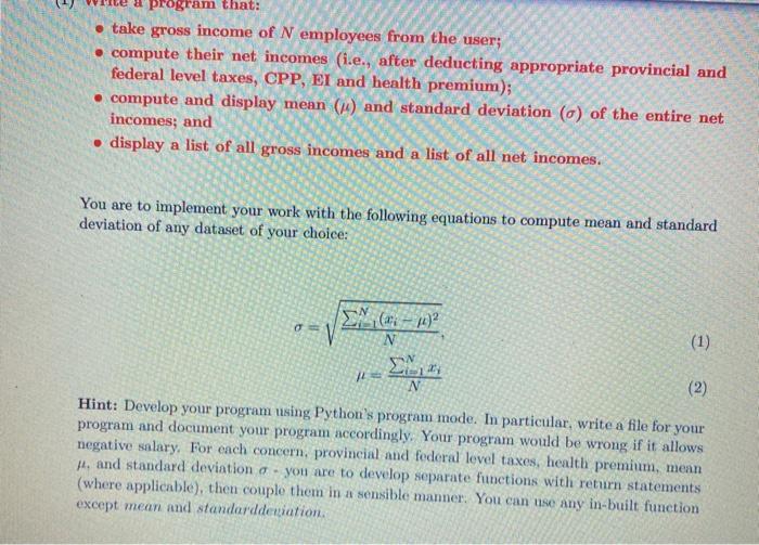 Solved write a python program that calculates provincial tax | Chegg.com