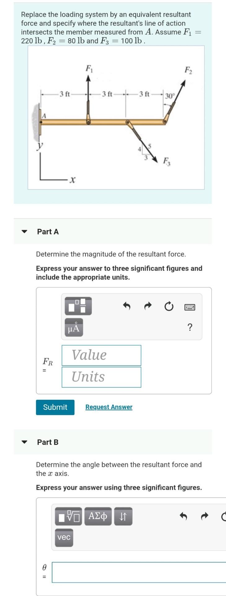 Solved Replace the loading system by an equivalent resultant | Chegg.com